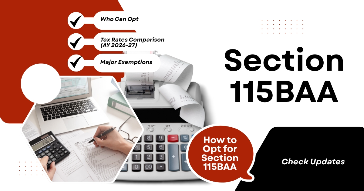 Section 115BAA Tax Rate 22% AY 2026-27: How Companies Save ₹5 Cr+ per ...